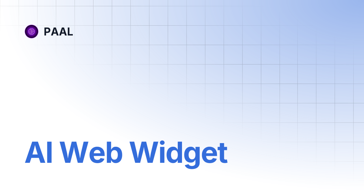 AI Web Widget | PAAL